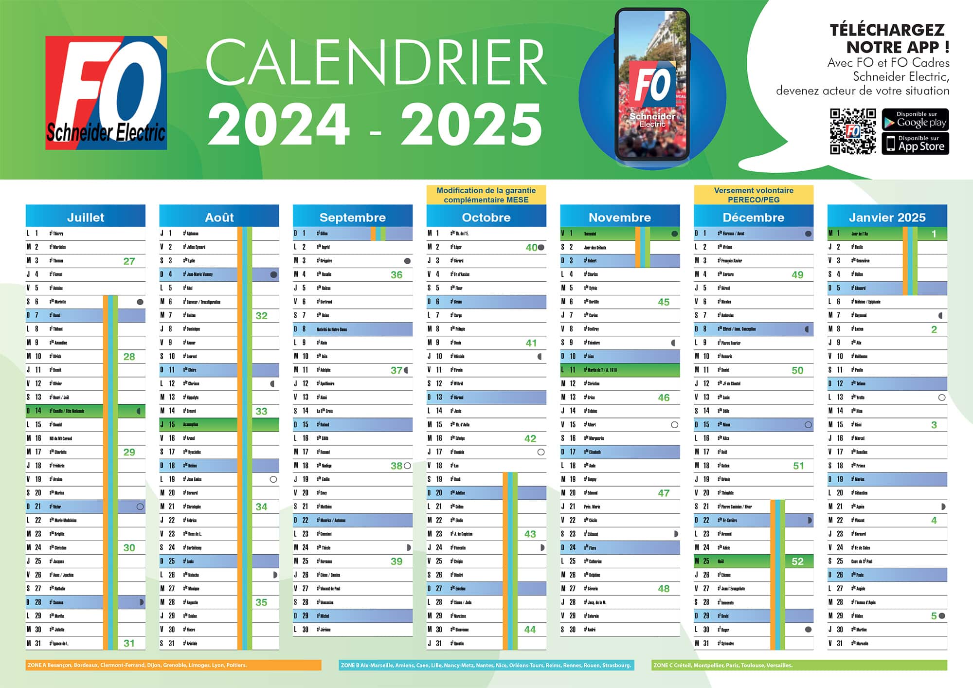 Calendrier 2024 - Syndicat FO Schneider Electric Calendrier 2024 - Syndicat FO Schneider Electric